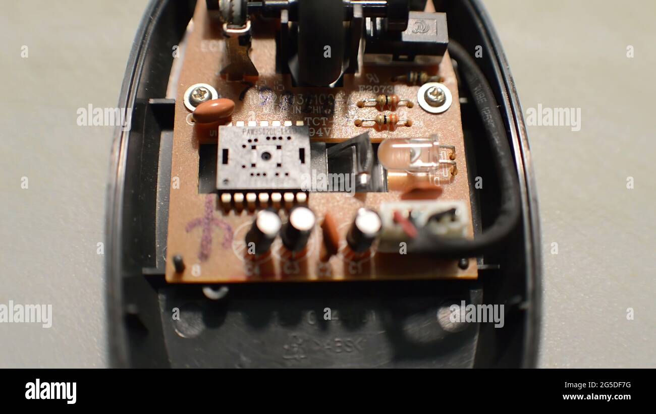 3d illustration - Closeup inside view Of The Computer Mouse Stock Photo ...