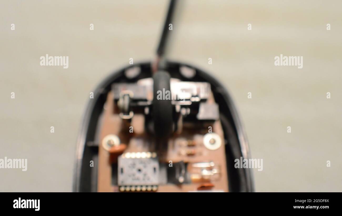 3d illustration -Closeup inside view Of The Computer Mouse Stock Photo ...