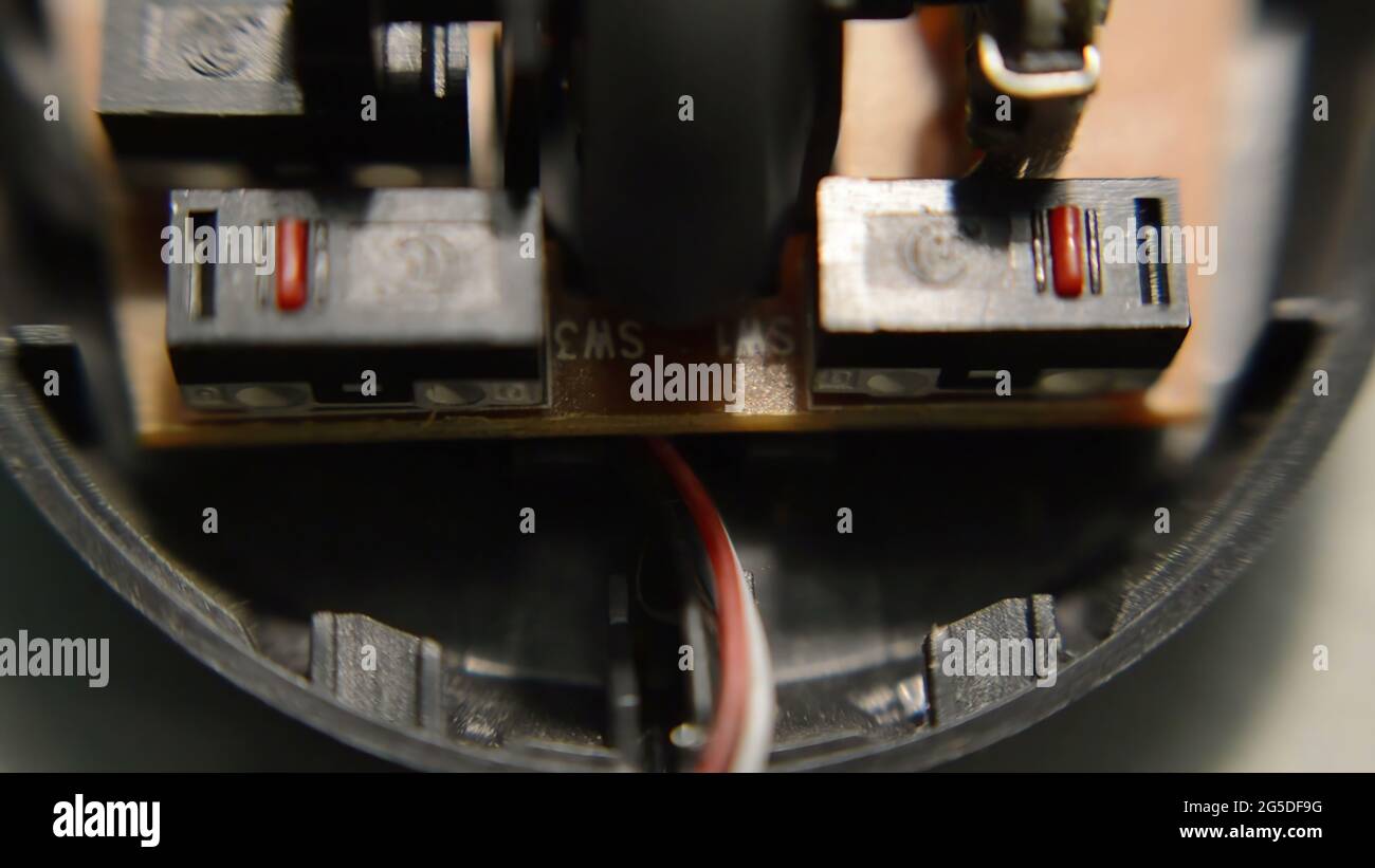 3d illustration -Closeup inside view Of The Computer Mouse Stock Photo ...