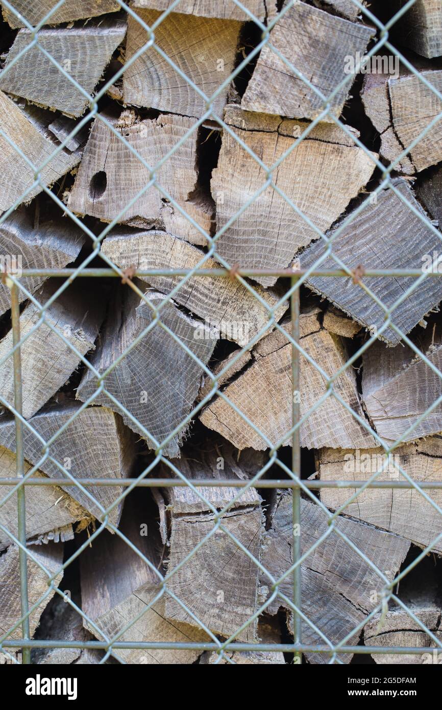 A PIle of Split Logs for a Wood Burning Fire Place Stock Photo - Alamy