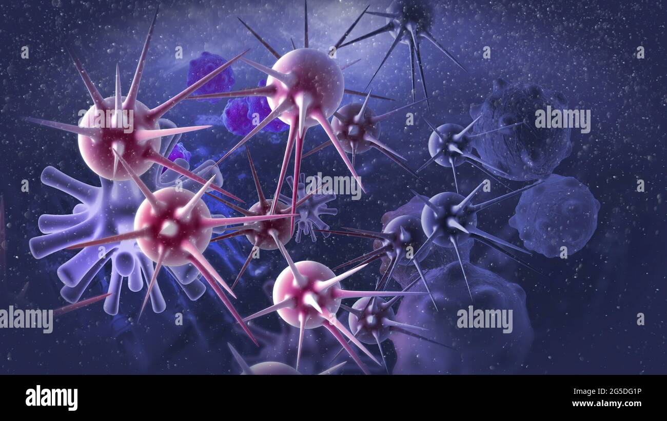 3d illustration - Cancer Cells With High Details Stock Photo - Alamy