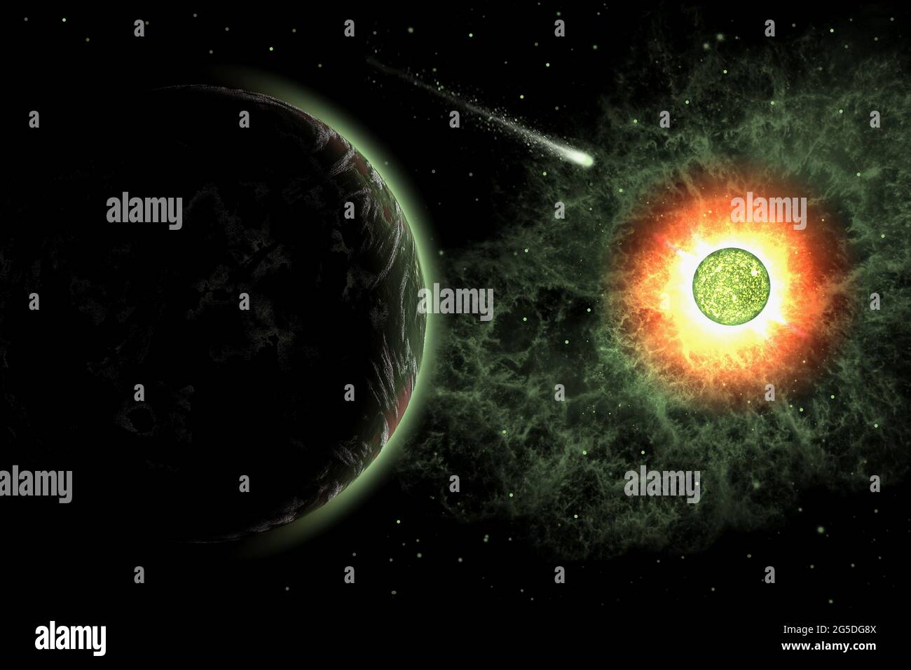 A Comet Passing Through An Alien Solar System Stock Photo - Alamy