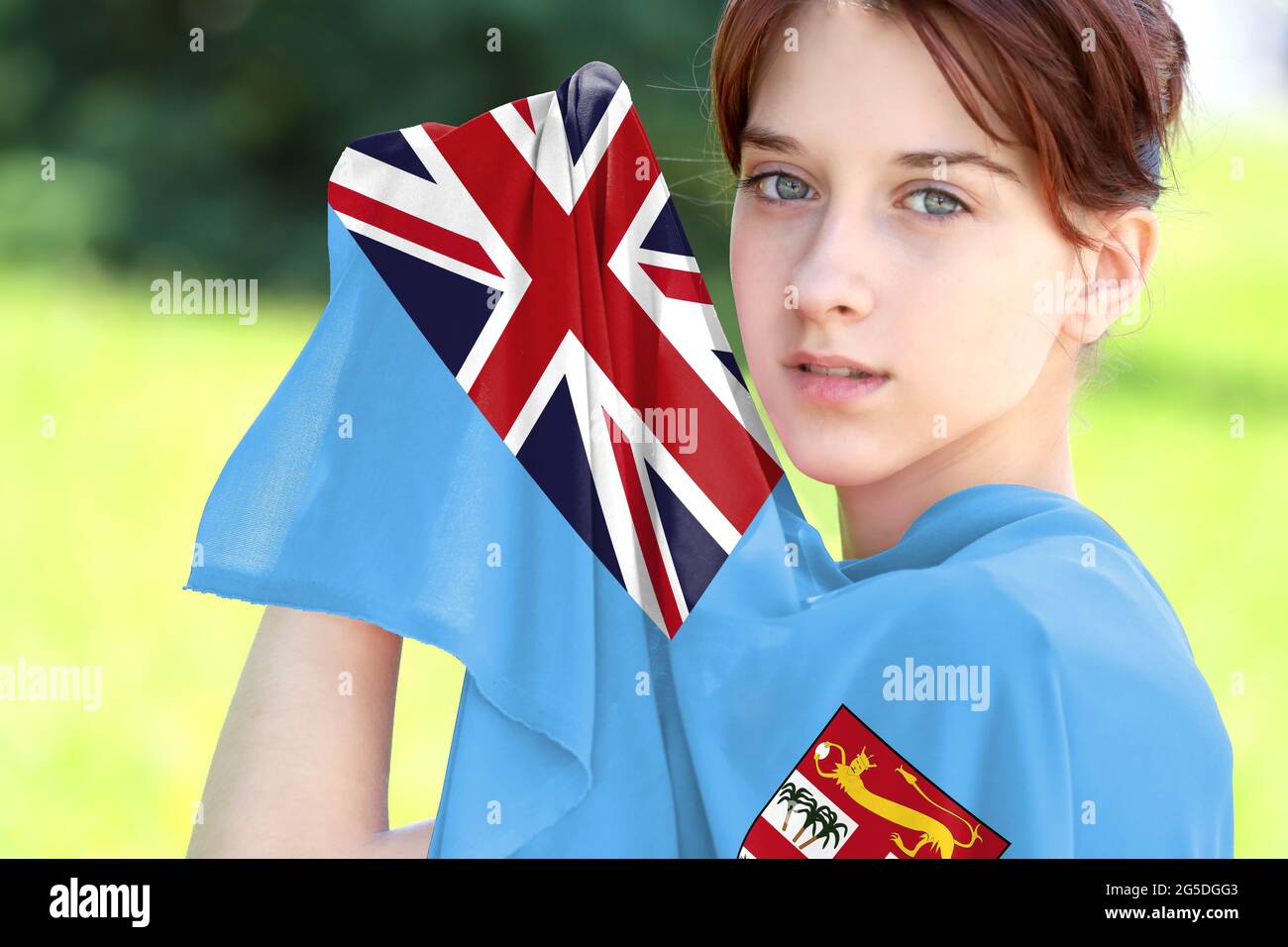 Fiji flag hands hi-res stock photography and images - Alamy