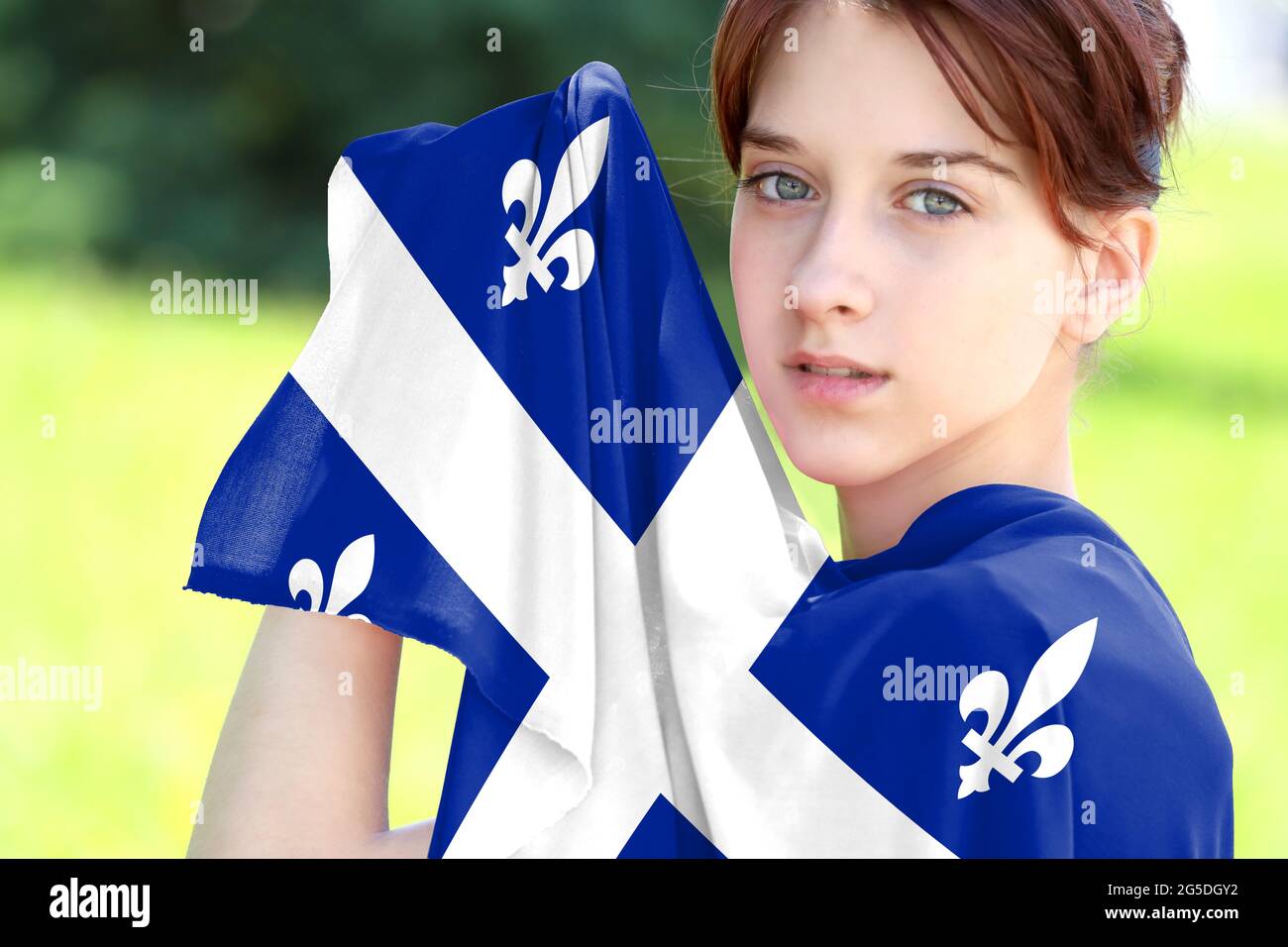 Quebec flag woman hi-res stock photography and images - Alamy