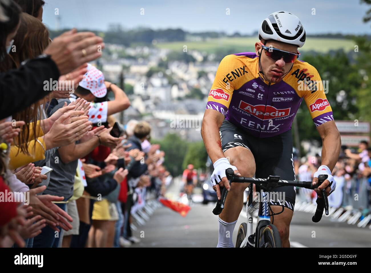Alpecin-Fenix rider pictured in action during the first stage of the ...