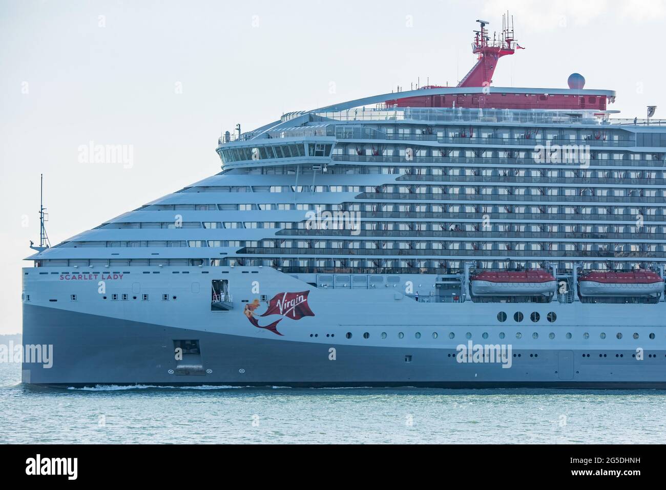 The Virgin Voyages cruise ship MV Scarlet Lady sailing from Portsmouth ...