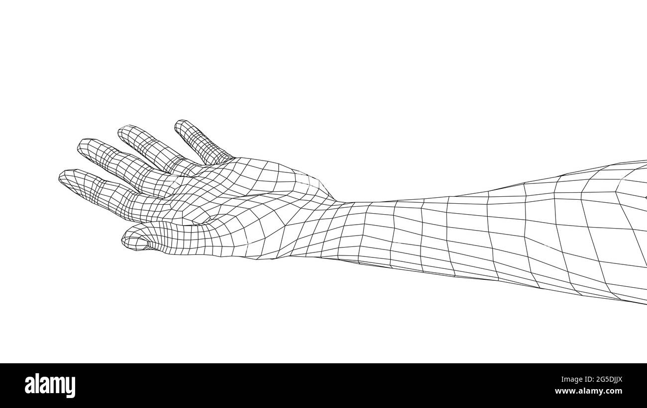 Open palm hand gesture of male hand. Vector Stock Vector Image & Art ...