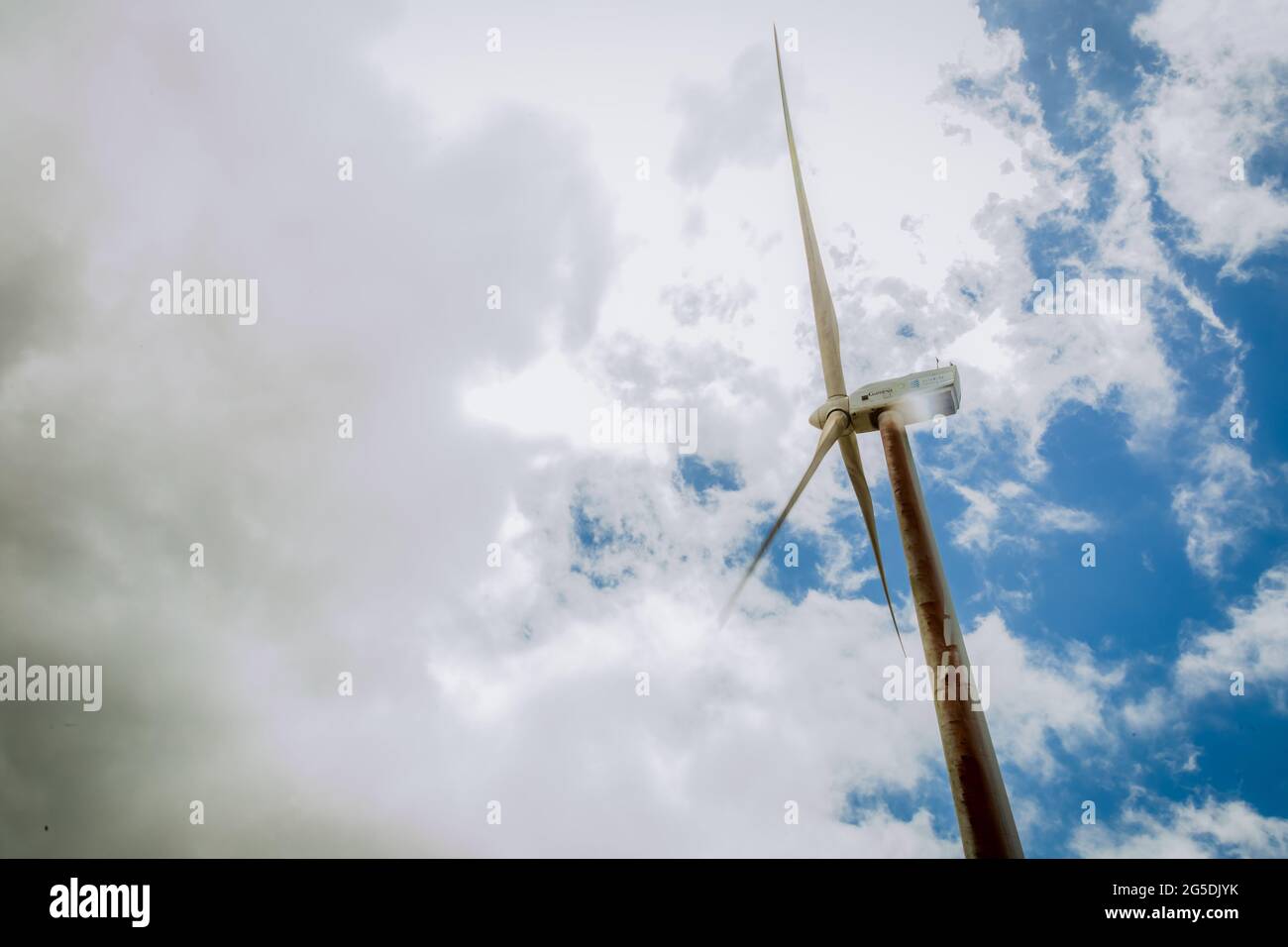 Windmills using wind to produce clean sustainable energy Stock Photo ...