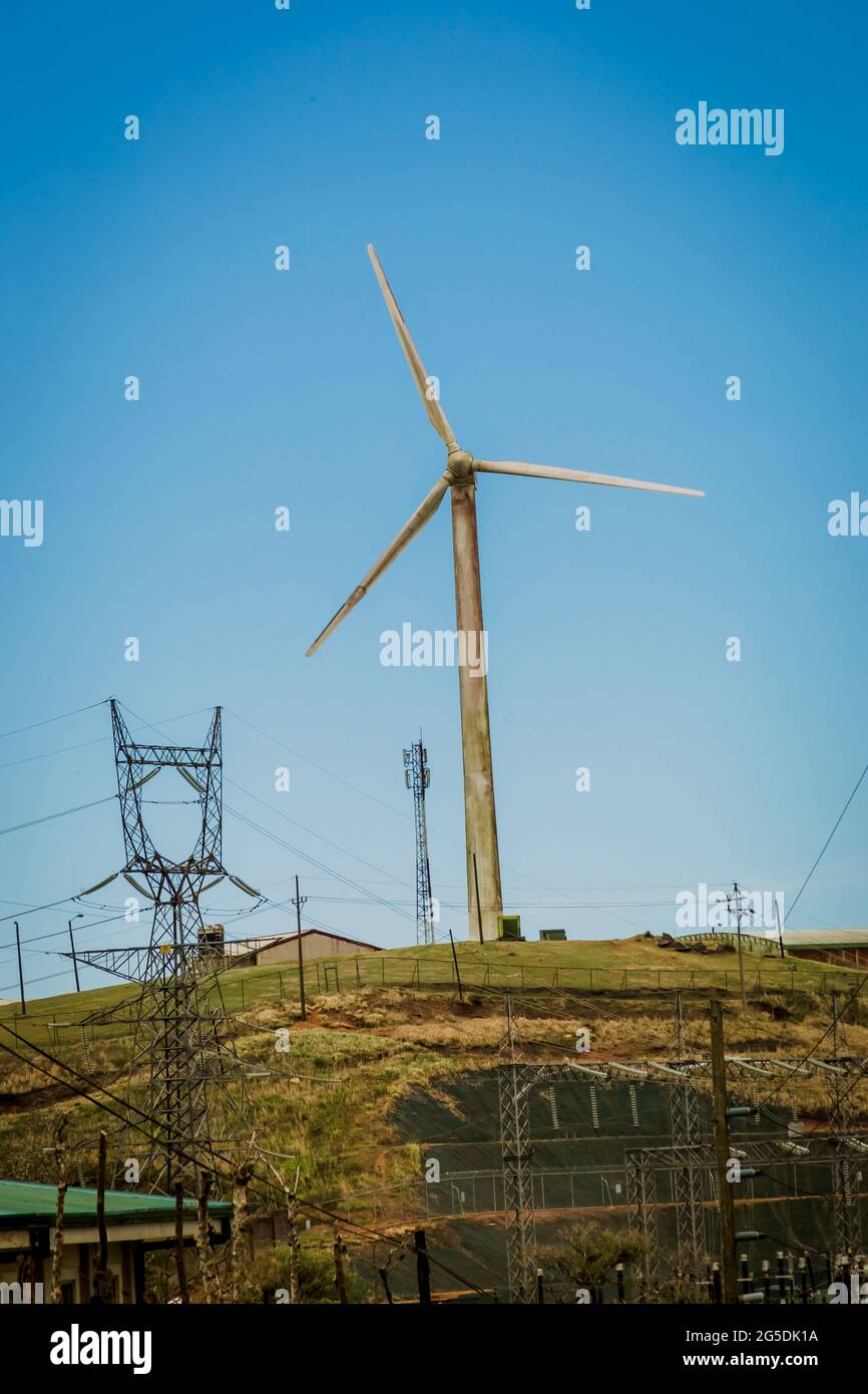Windmills using wind to produce clean sustainable energy Stock Photo ...