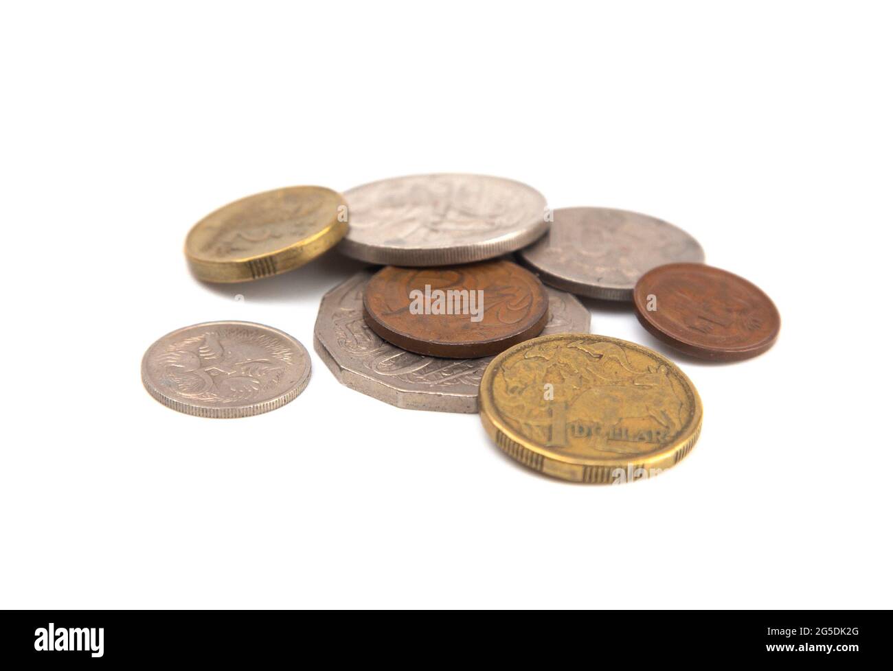 Australian Coins on a White Background Stock Photo - Alamy