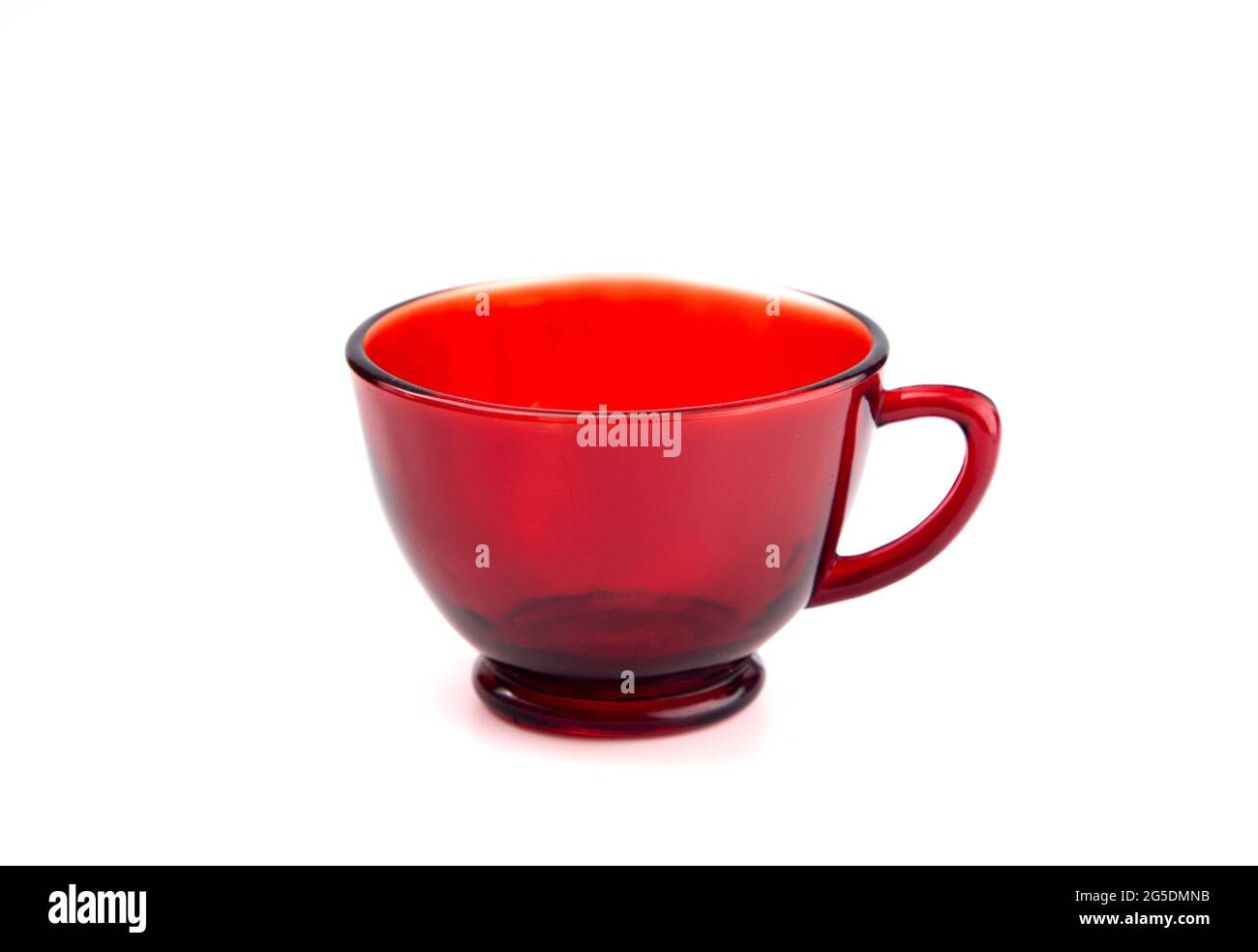 Red Transparent Tea Cup on a White Background Stock Photo - Alamy