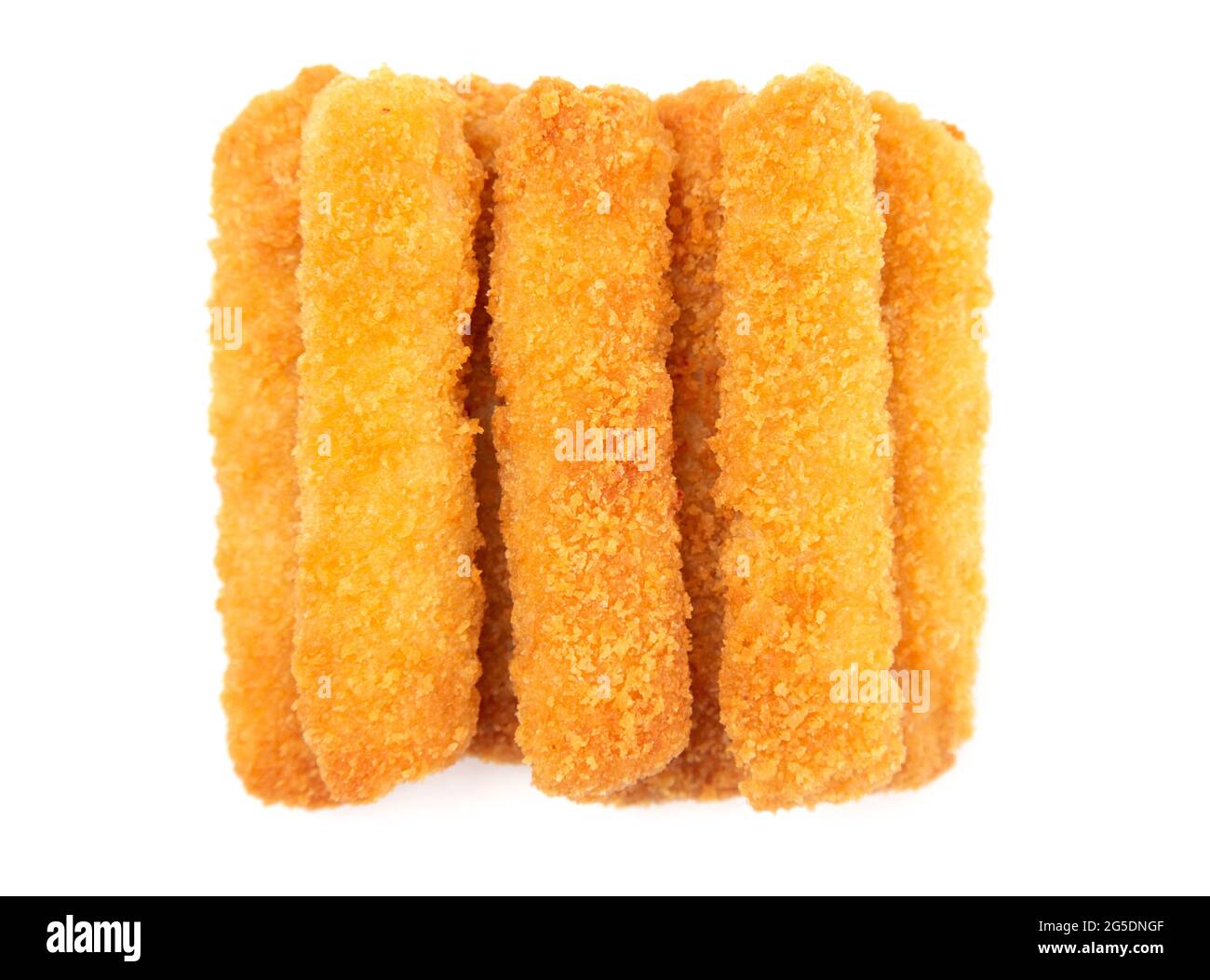 Breaded Fish Sticks on a White Background Stock Photo - Alamy