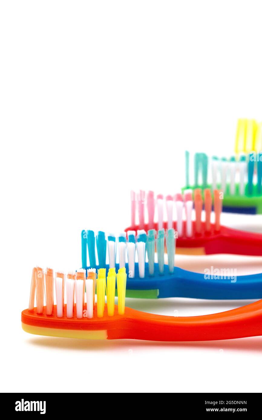 Colorful Toothbrush for Children on a White Background Stock Photo - Alamy