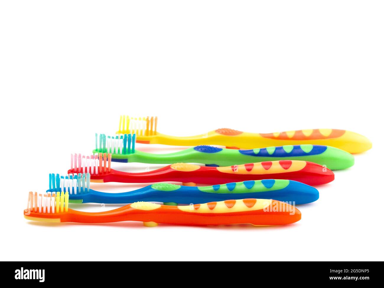 Colorful Toothbrush for Children on a White Background Stock Photo - Alamy