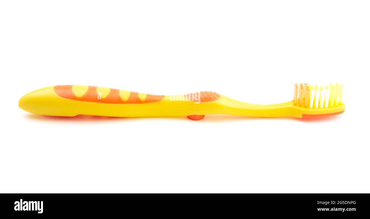 Colorful Toothbrush for Children on a White Background Stock Photo - Alamy