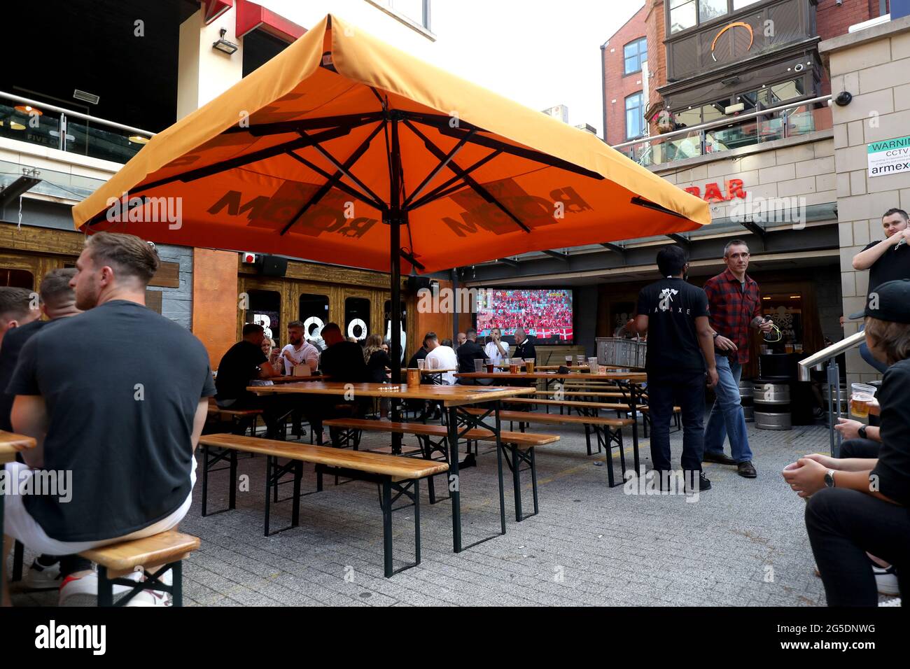 Empty seats in a bar in Cardiff city centre as Wales fans leave the ...