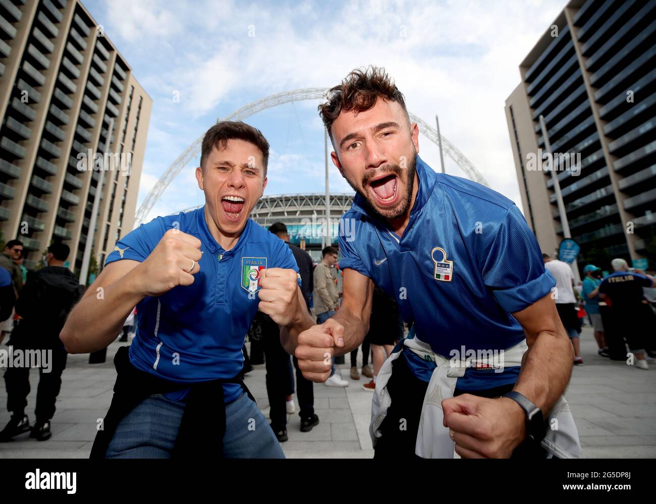 Italy fans outside of the stadium ahead of the UEFA Euro 2020 round of ...