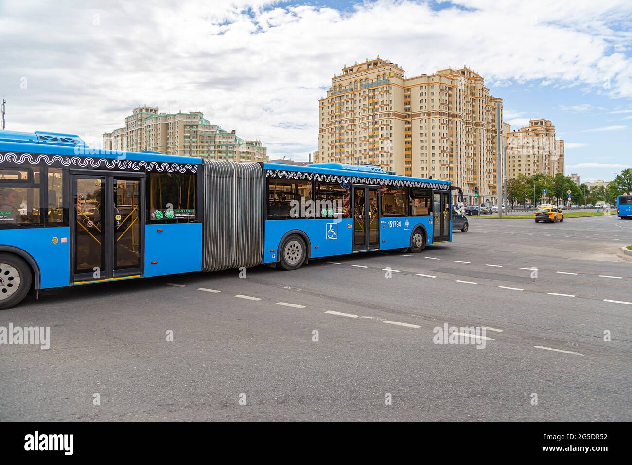 The passenger bus goes along the route. Moscow, Russia Stock Photo - Alamy