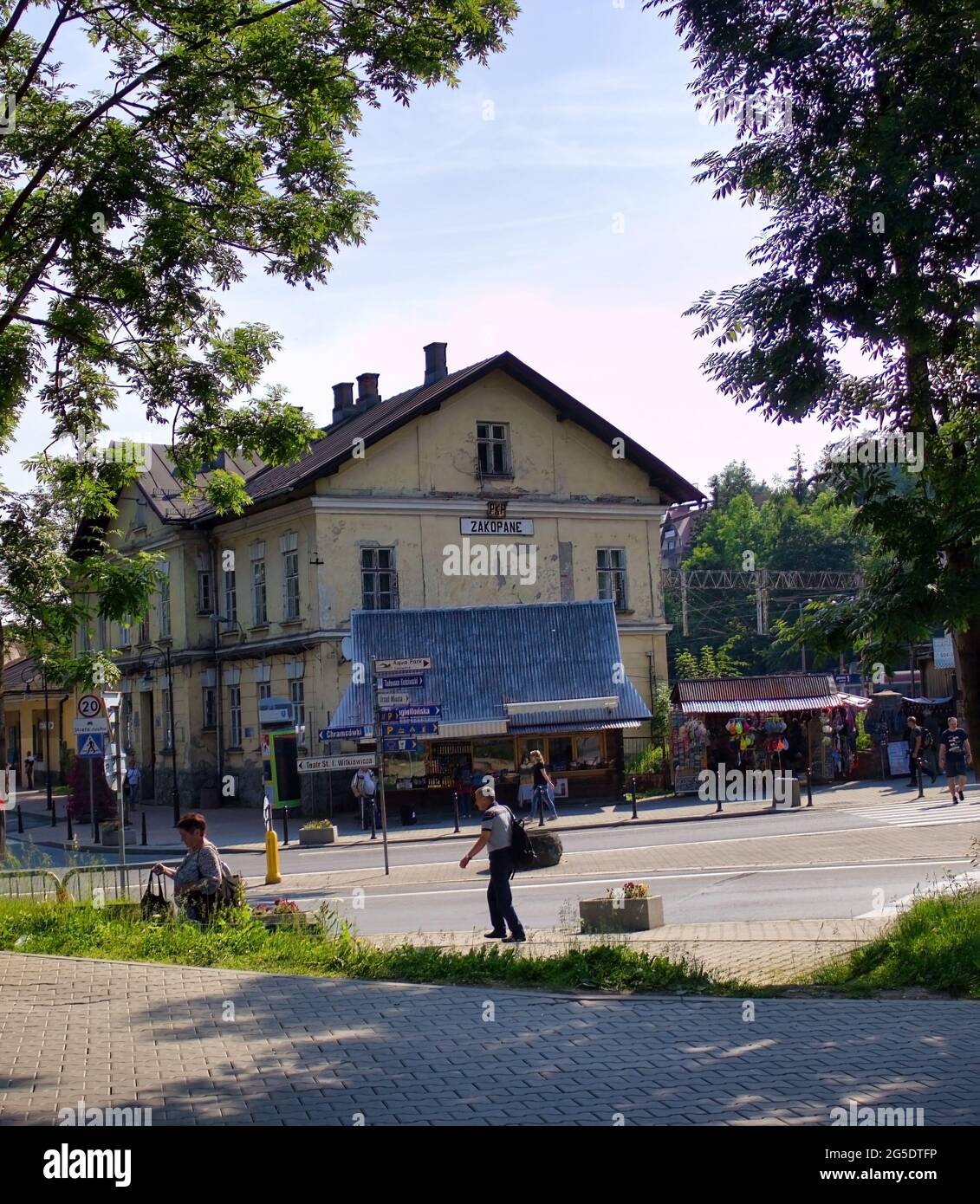 Zakopane , Poland - June 02, 2018: Old architecture of train station of ...