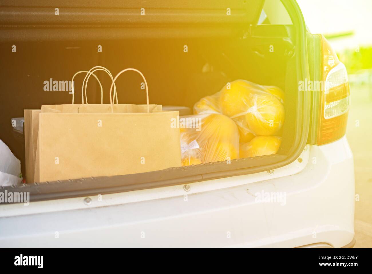 Grocery bags in car hi-res stock photography and images - Alamy