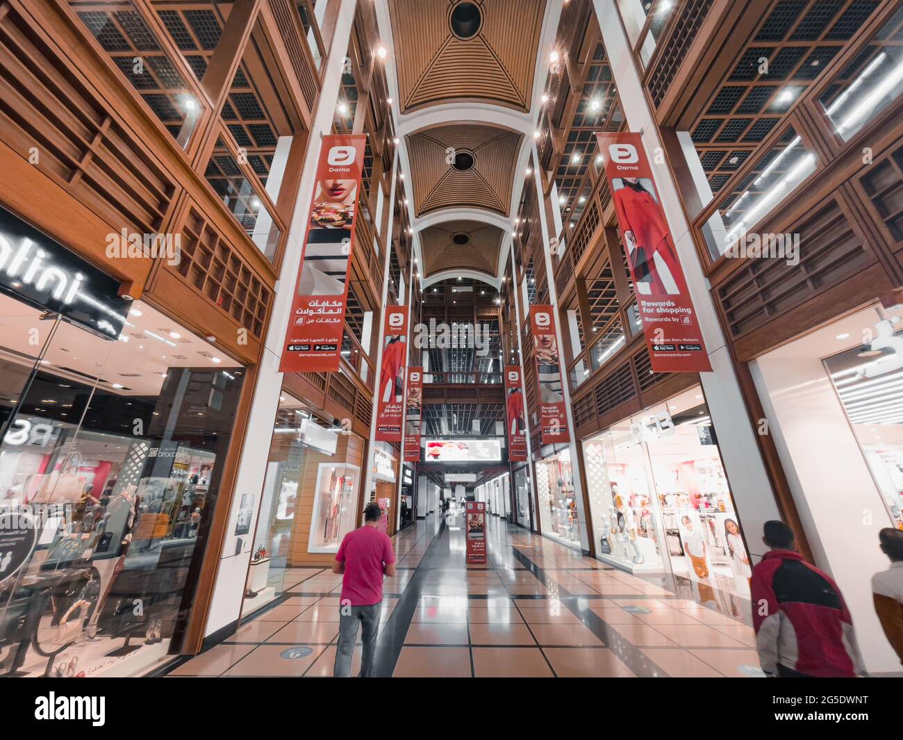 Interior wooden design of The Mall (World Trade Center) in Abu Dhabi ...
