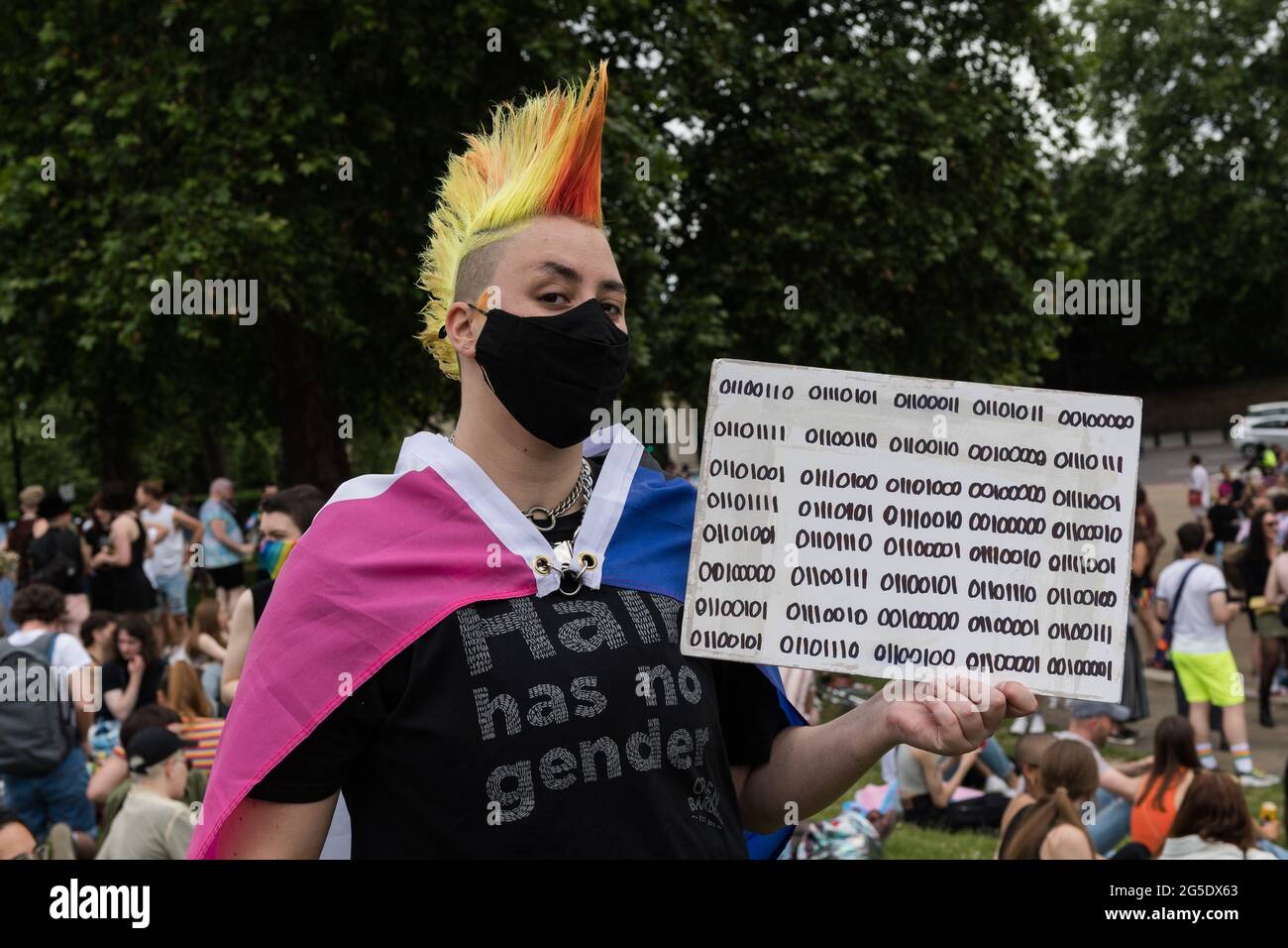 London, UK. 26th June, 2021. Transgender people and their supporters ...