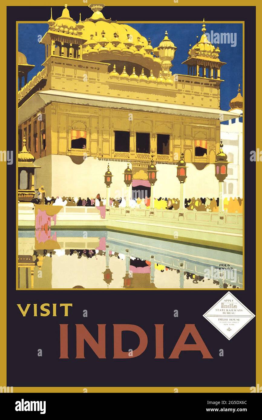 A vintage travel poster for India Stock Photo - Alamy