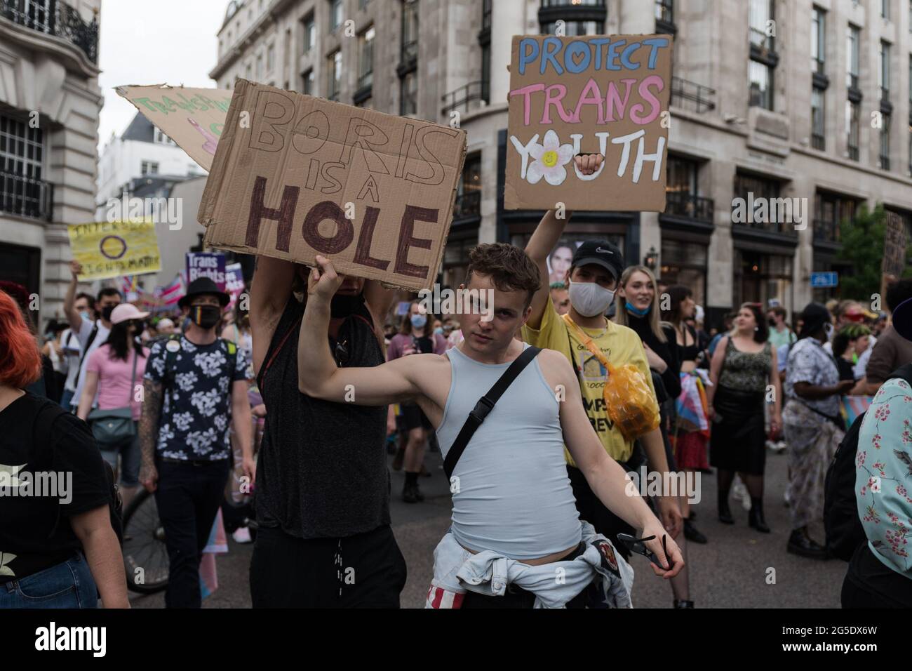 London, UK. 26th June, 2021. Transgender people and their supporters ...