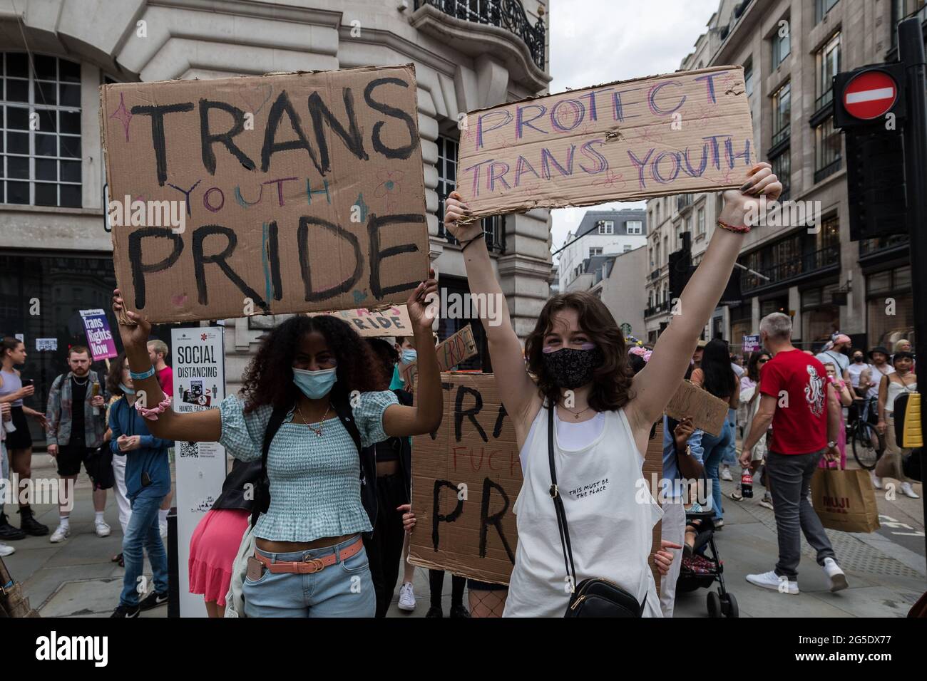 London, UK. 26th June, 2021. Transgender people and their supporters ...