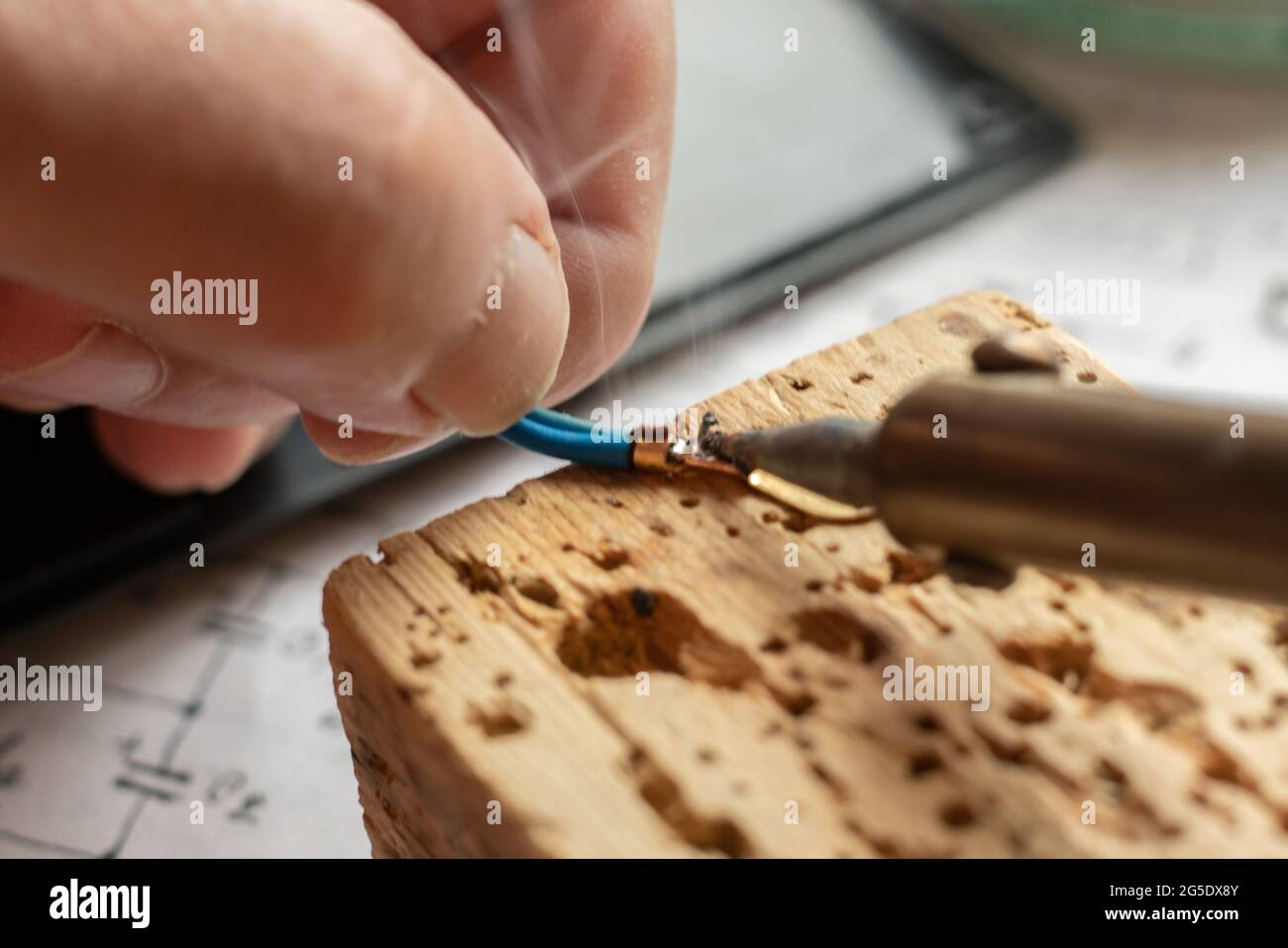 Technician work process soldering view hi-res stock photography and ...
