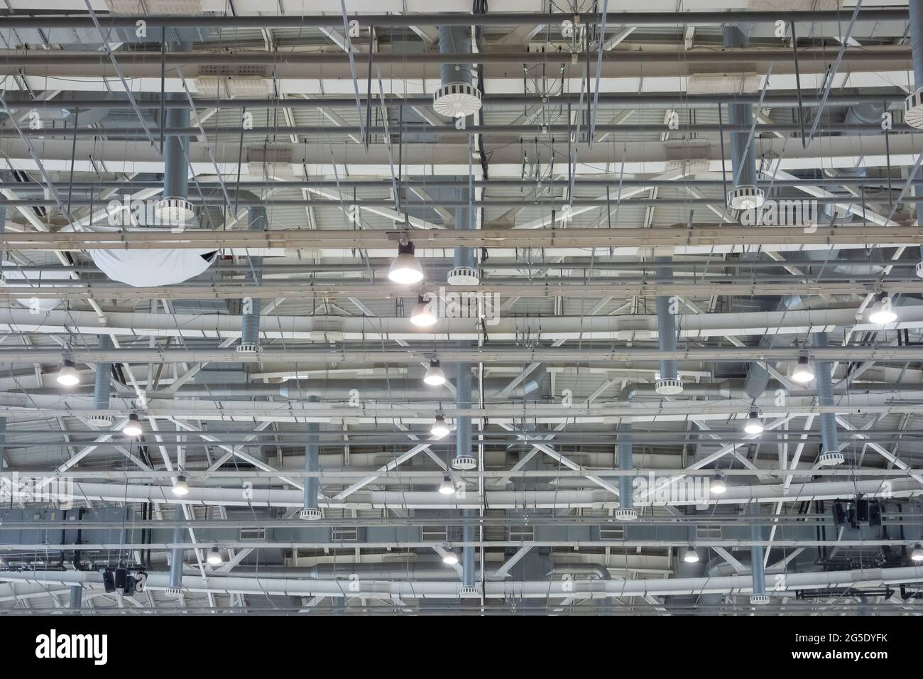 Pavilion ceiling with lights on, indoor view Stock Photo - Alamy