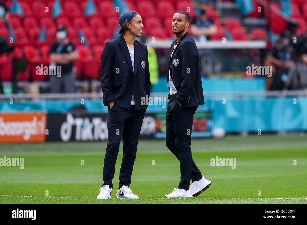 AMSTERDAM, NETHERLANDS - JUNE 26: Yussuf Poulsen of Denmark, Mathias ...
