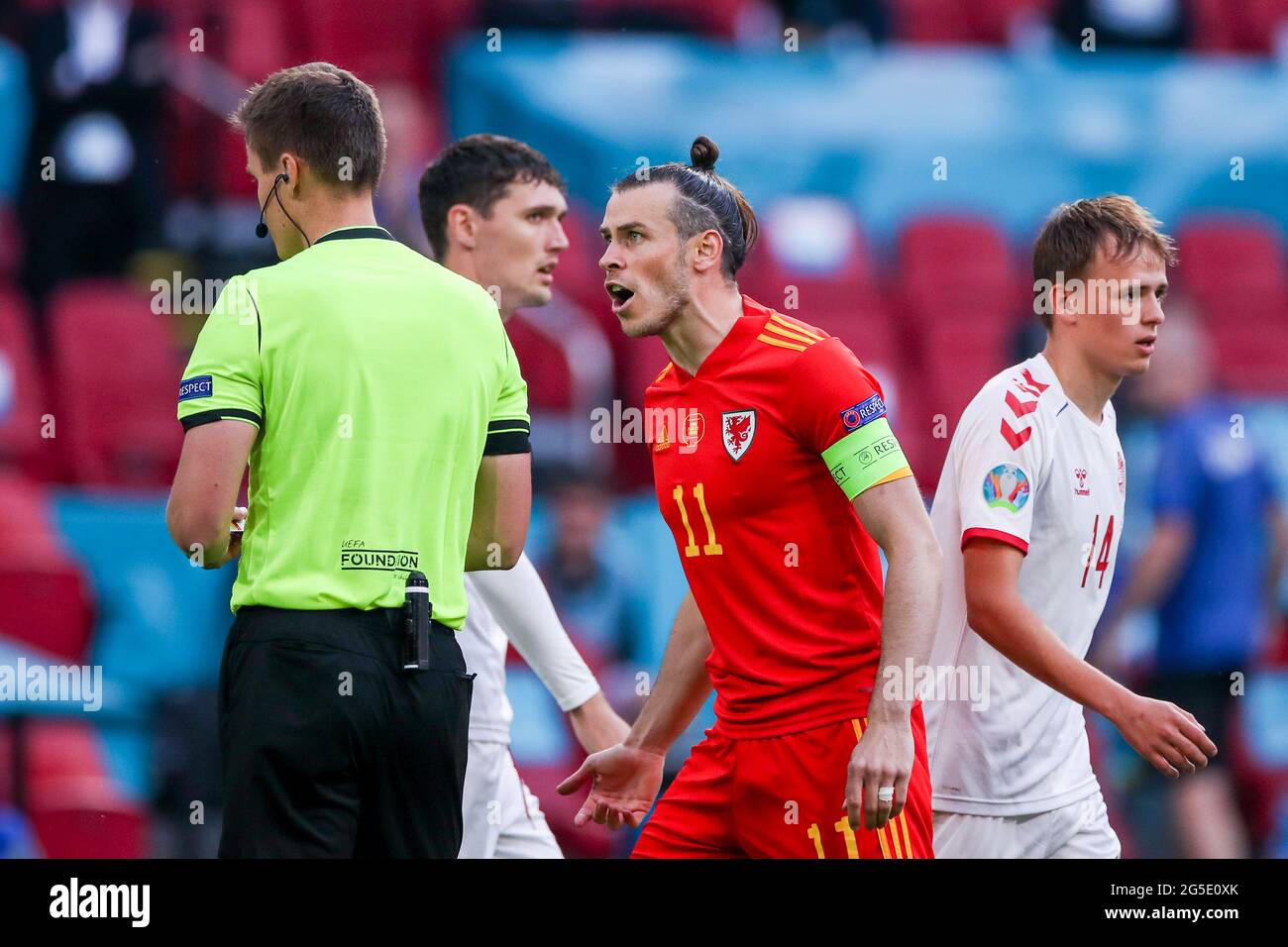 AMSTERDAM, NETHERLANDS - JUNE 26: Kasper Dolberg of Denmark is ...