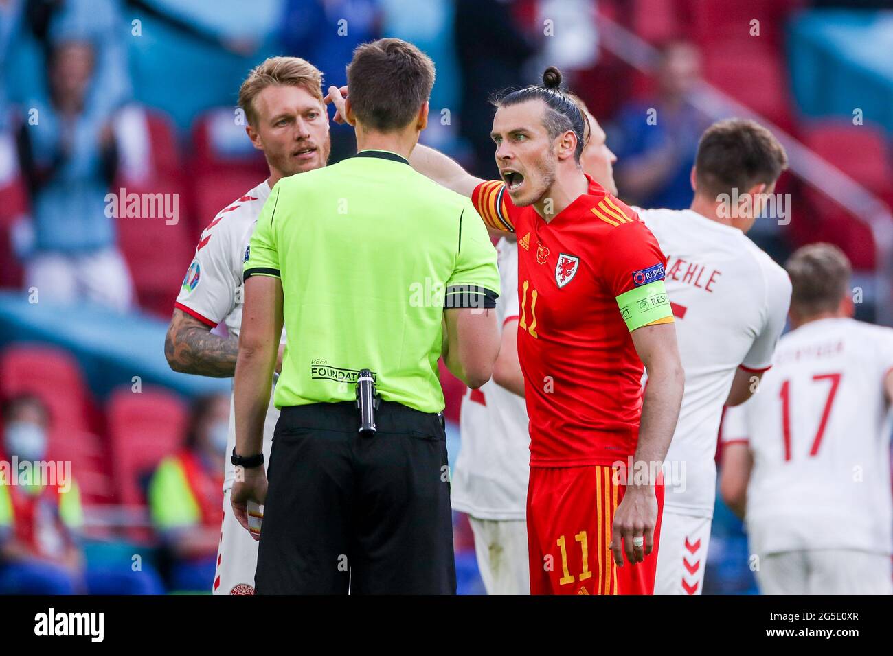 AMSTERDAM, NETHERLANDS - JUNE 26: Kasper Dolberg of Denmark is ...