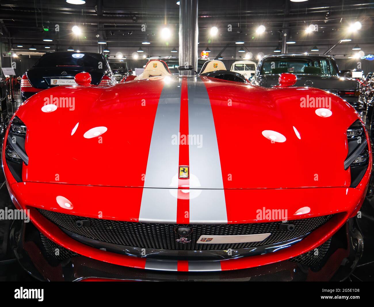 Bucharest, Romania - 05.14.2021: Front view with a Ferrari Monza SP2 ...