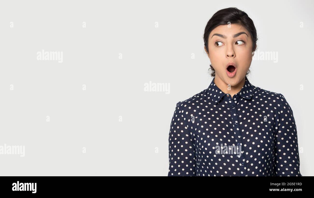 Indian girl surprised profile hi-res stock photography and images - Alamy