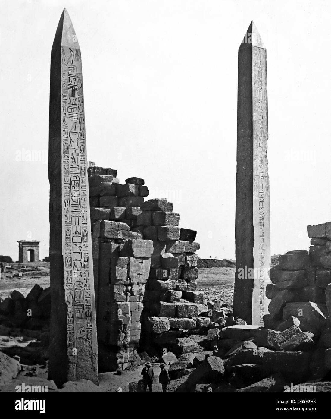 Obelisks at Luxor, Egypt, Victorian period Stock Photo - Alamy