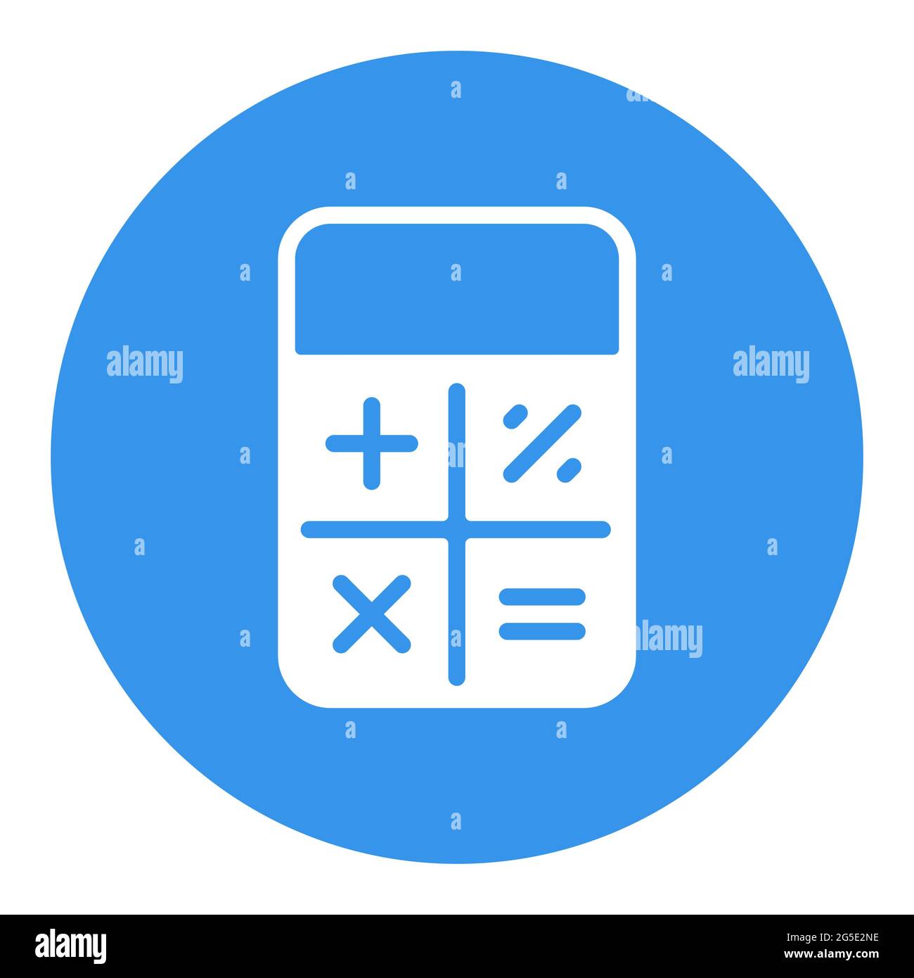 Calculator vector white glyph icon, finances sign. Graph symbol for ...