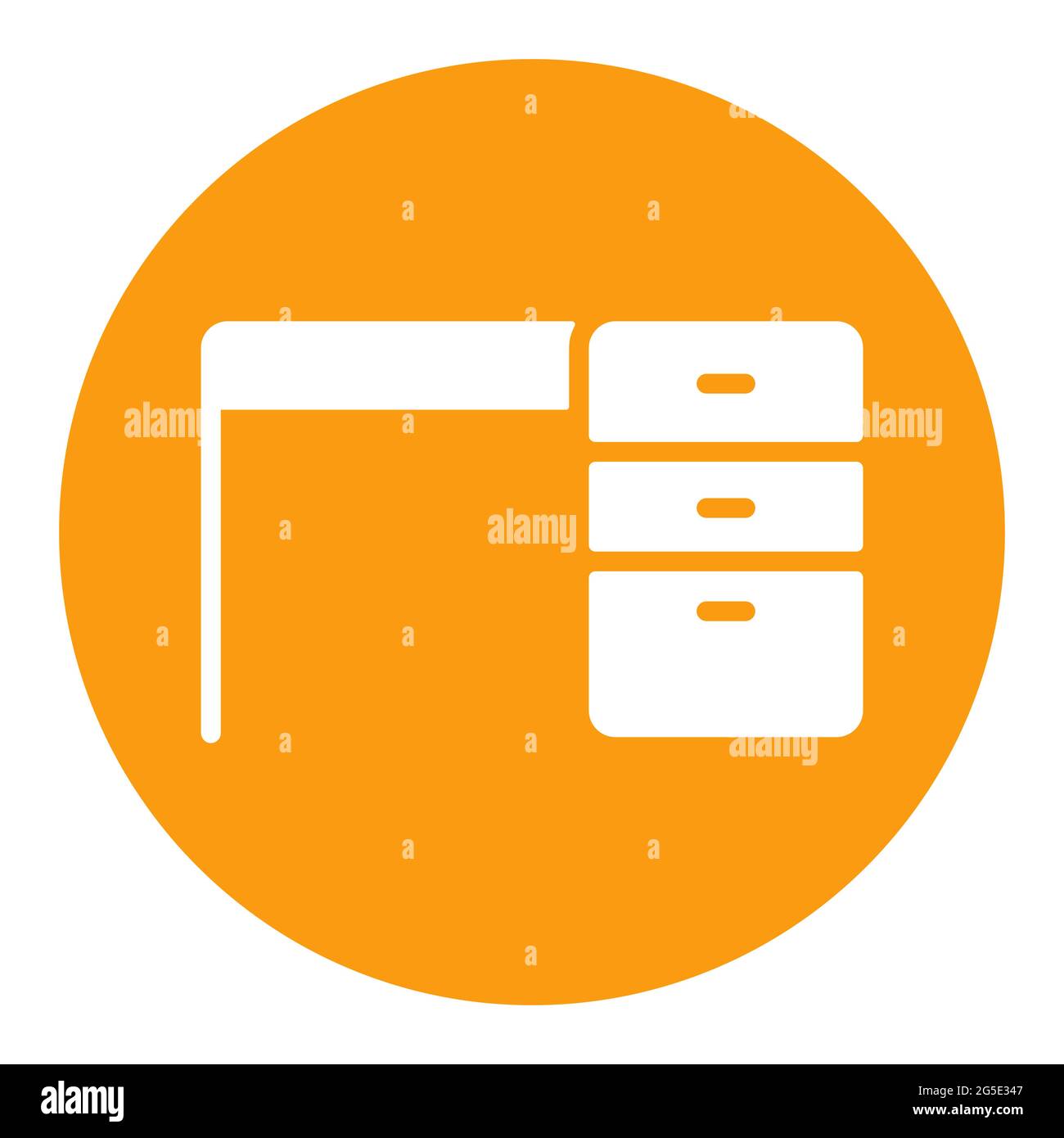 Desk outline white glyph icon. Workspace sign. Graph symbol for your ...