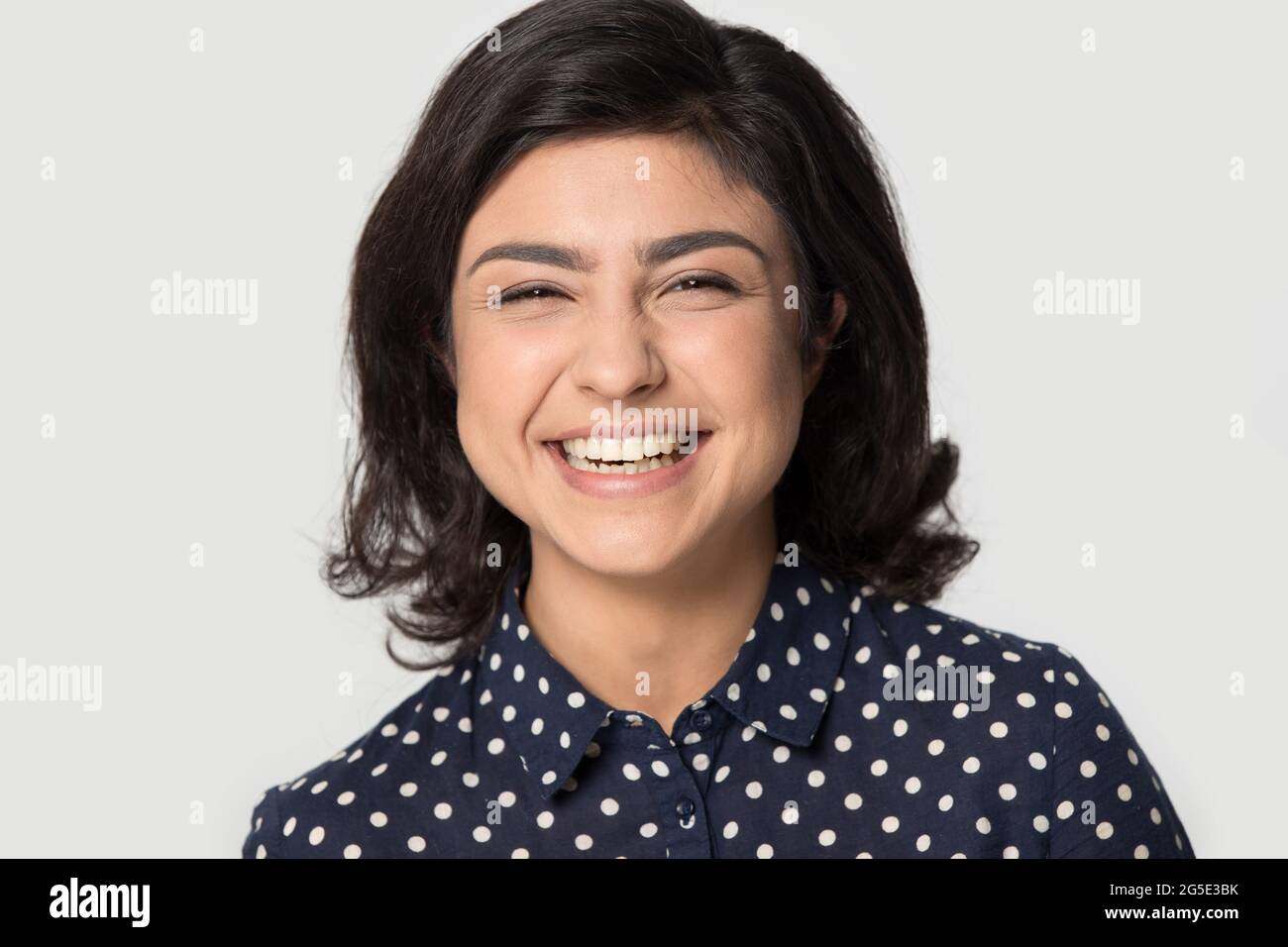 Portrait of smiling Indian woman have fun laughing Stock Photo - Alamy