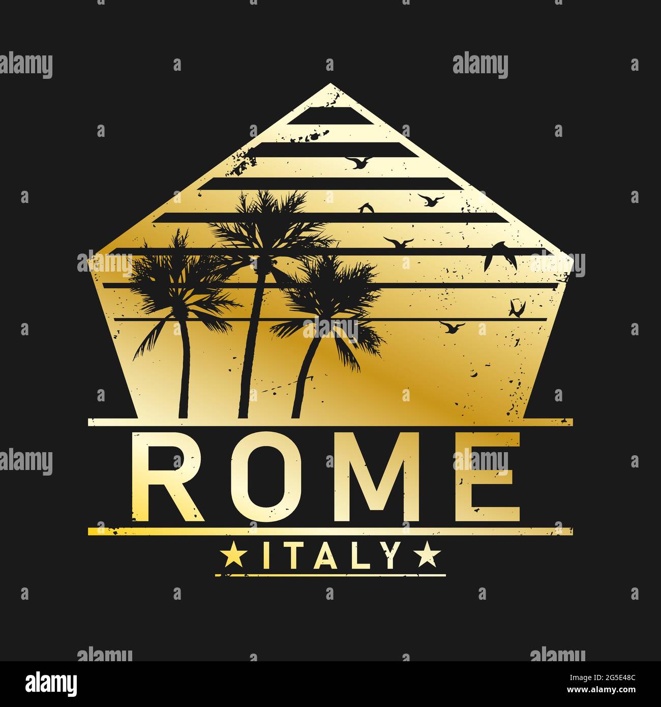 Rome, Italy. City typography lettering design. Hand drawn brush ...