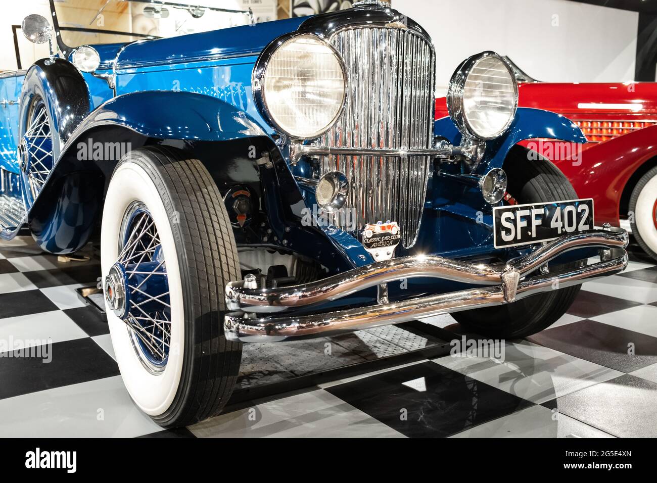 Yeovil, Somerset, UK – June 18 2021. Front and side view of classic ...