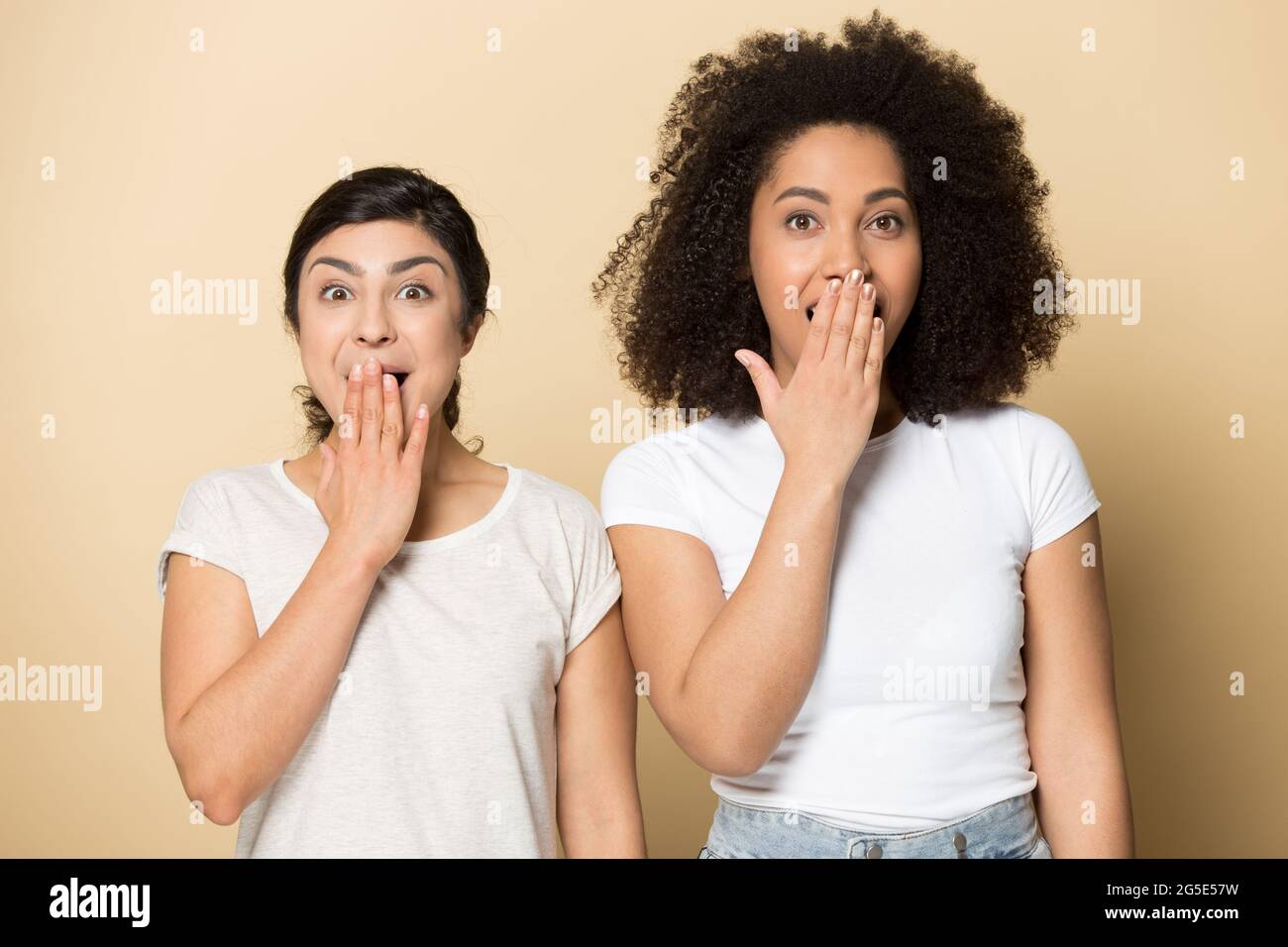 Portrait indian woman shocked online hi-res stock photography and ...