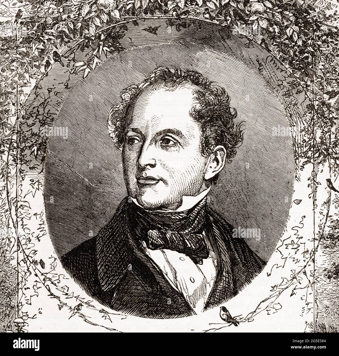 Engraved portrait of the Irish poet Thomas Moore Stock Photo - Alamy