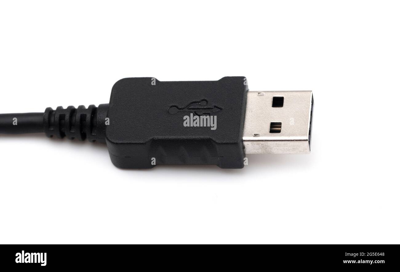 Standard USB Cord on a White Background Stock Photo - Alamy