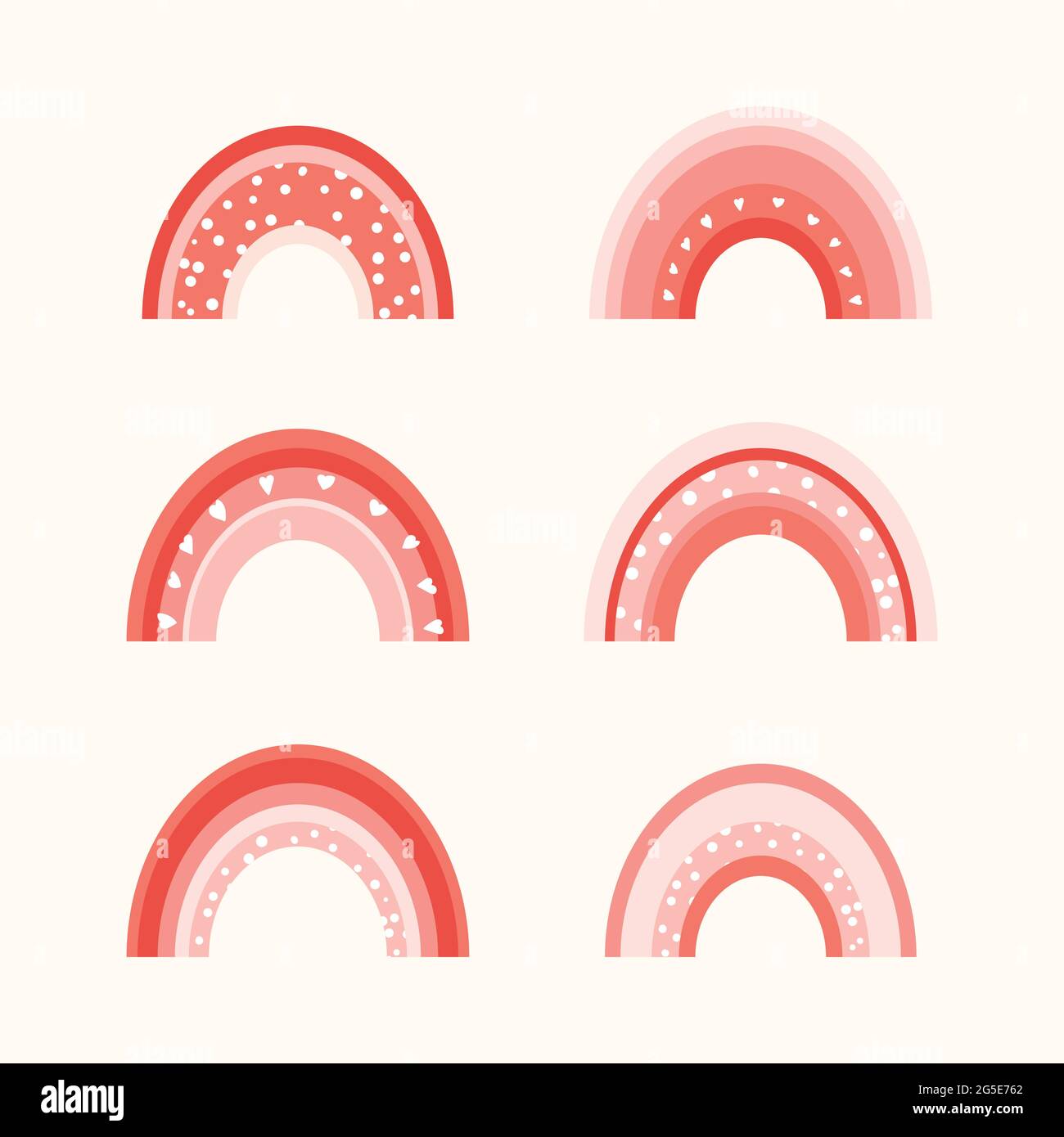 Trendy isolated colorful hand drawn rainbows. Design for invitation ...