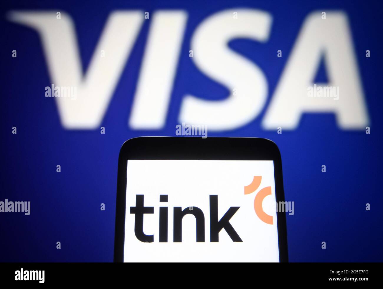 In this photo illustration a Tink logo of a Swedish financial ...