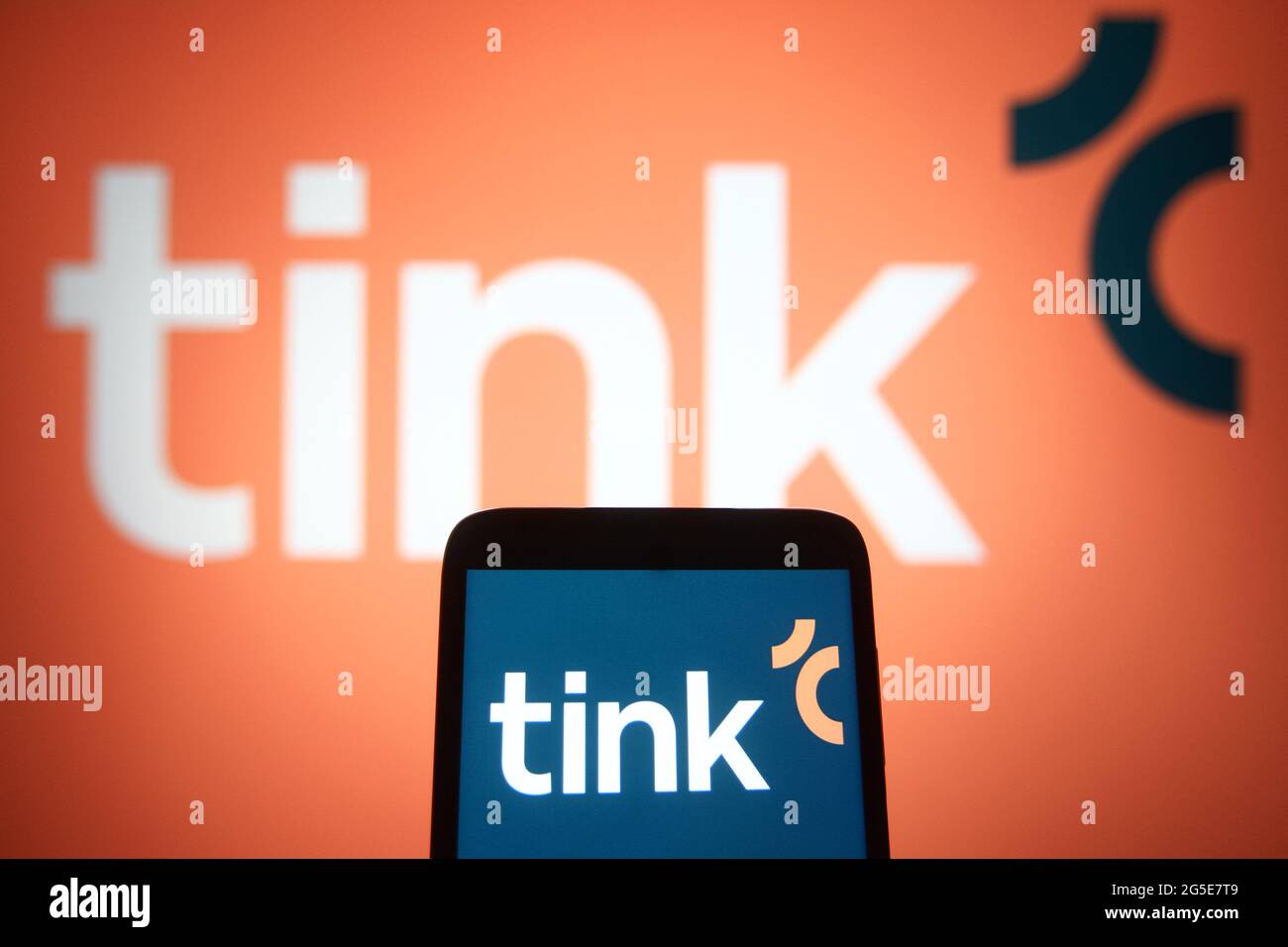 Ukraine. 26th June, 2021. In this photo illustration a Tink logo of a ...