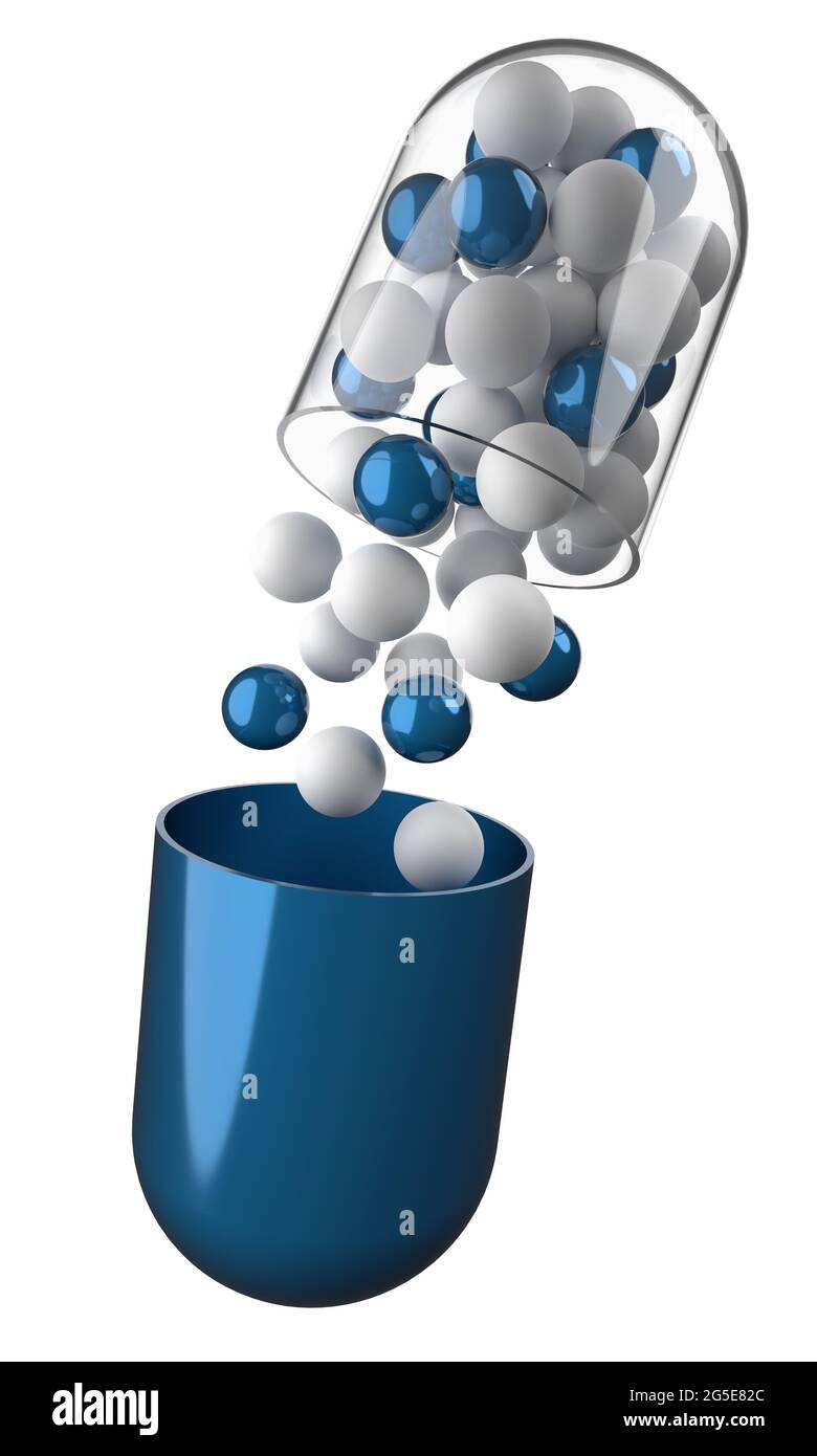 medical capsule shape pills isolated on a white background. 3d ...