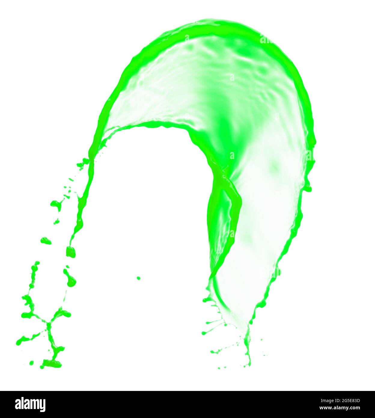 light green paint splash isolated on a white background Stock Photo - Alamy